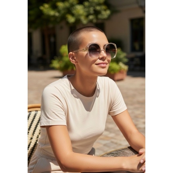Chloe | Accessories | Chloe Vera Seashell Shape Sunglasses Champagne ...
